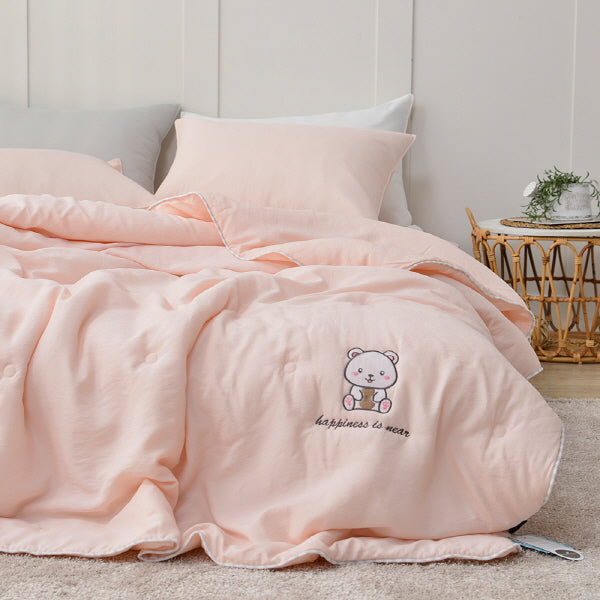 [여름이불] 꼬미 모달냉감 누빔이불패드세트 - 핑크 SS – hanpoom