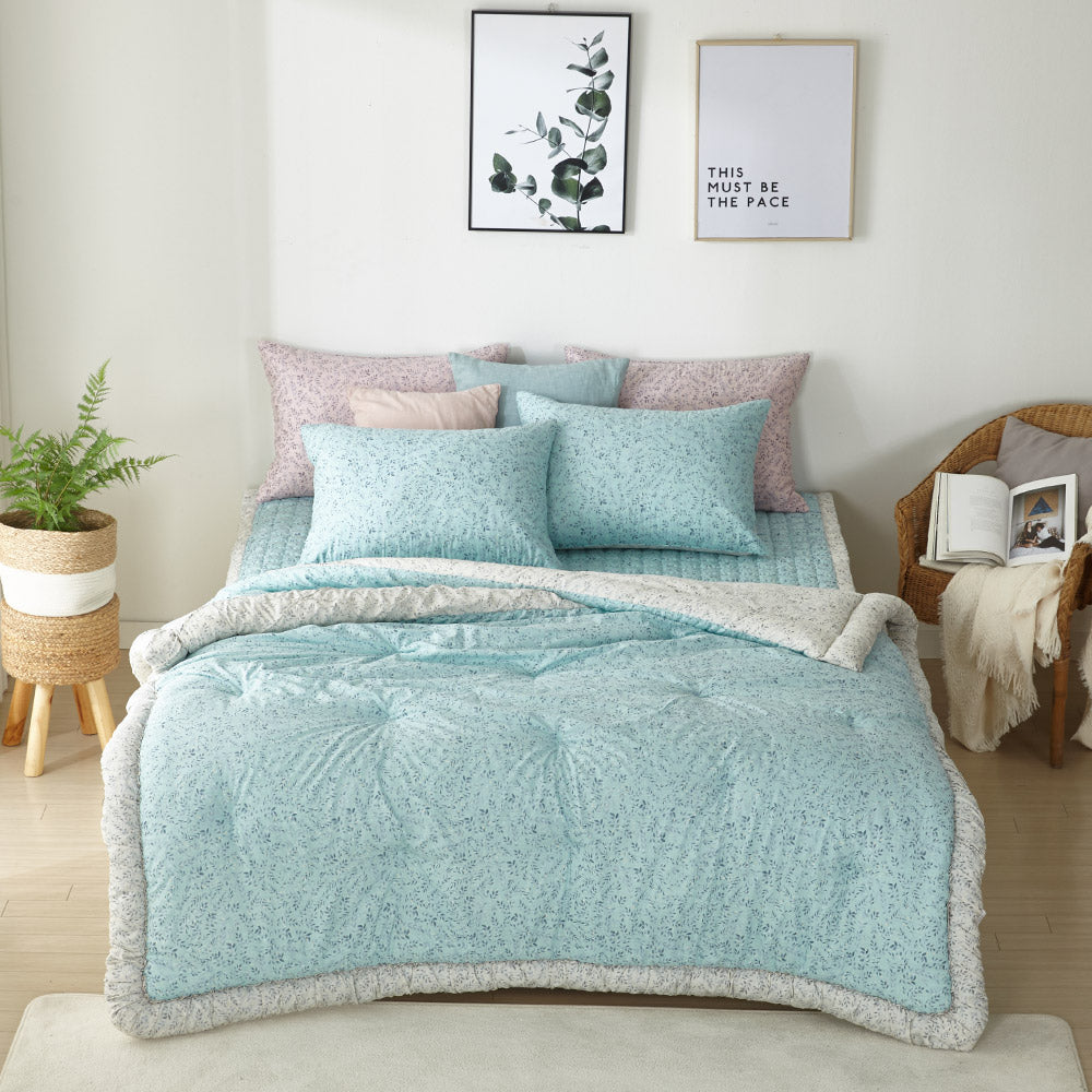 [몽슈슈] 면모달 침구 이불패드세트 - 블루 Q – hanpoom