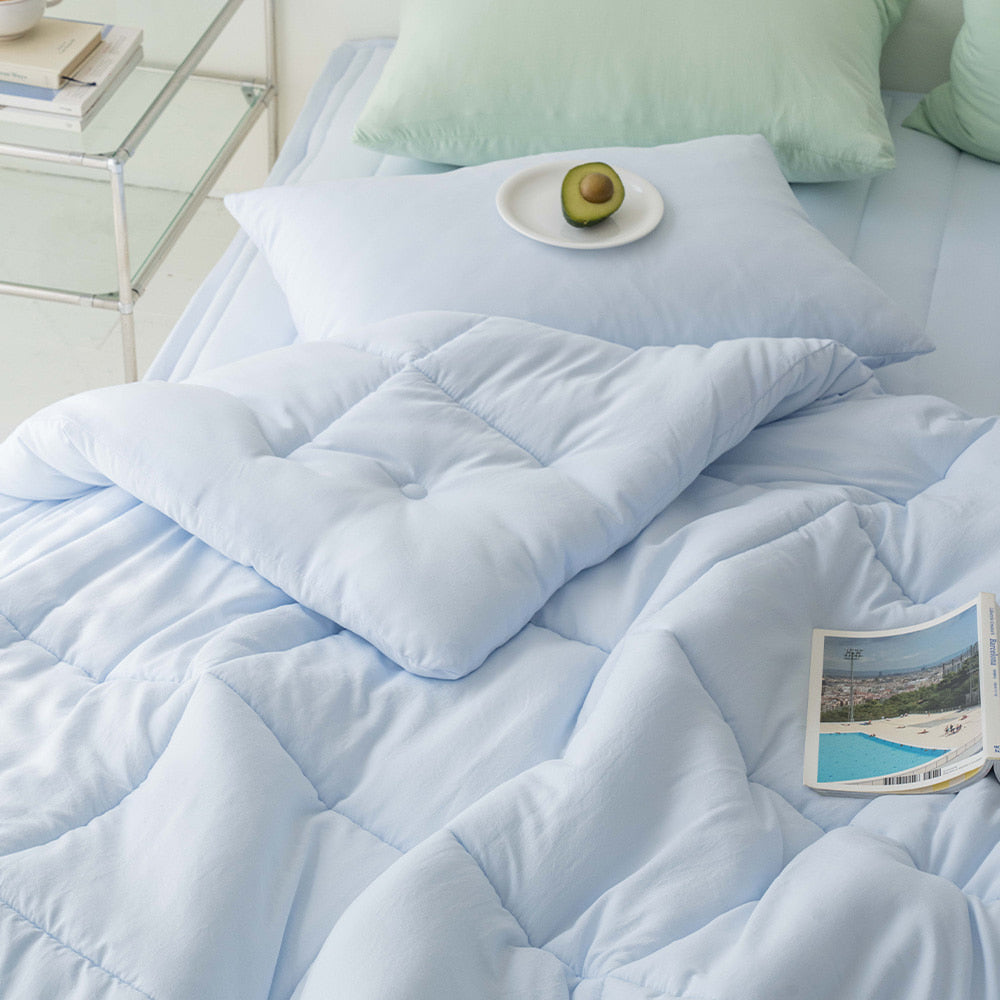 [카스테라] 소프트워싱 이불패드세트 - 블루 Q – hanpoom