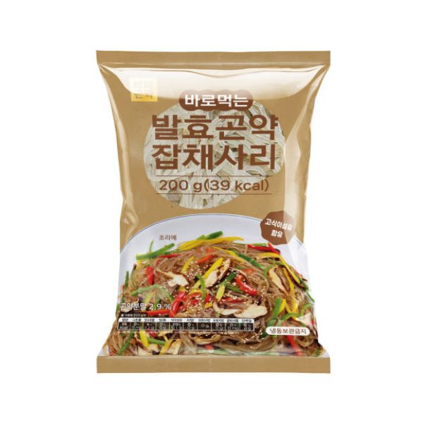 [빼빼곤약] 39kcal 바로먹는 발효곤약 잡채사리 200g – hanpoom